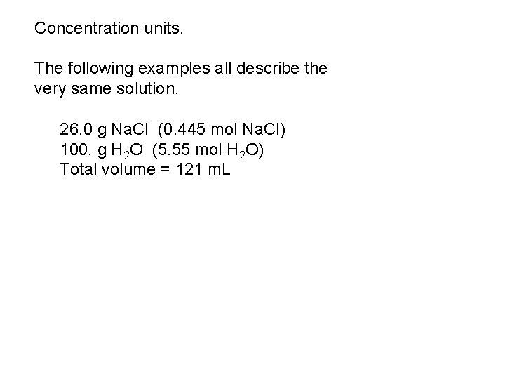 Section 13 1 Quantitative Expressions of Concentration Bill
