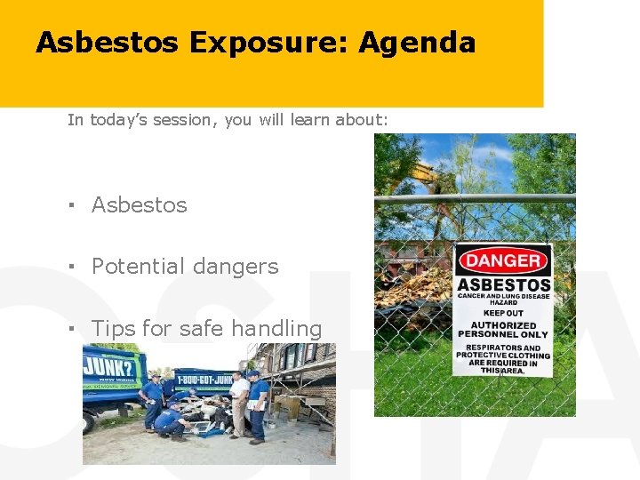 Asbestos Exposure Occupational Safety and Health Standards for