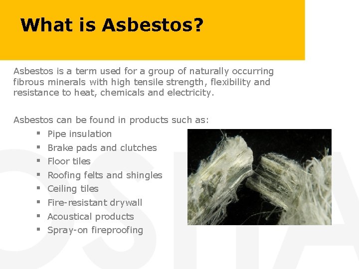 Asbestos Exposure Occupational Safety and Health Standards for