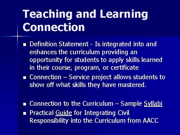 Service Learning Isnt an Addon Integrating Service Learning