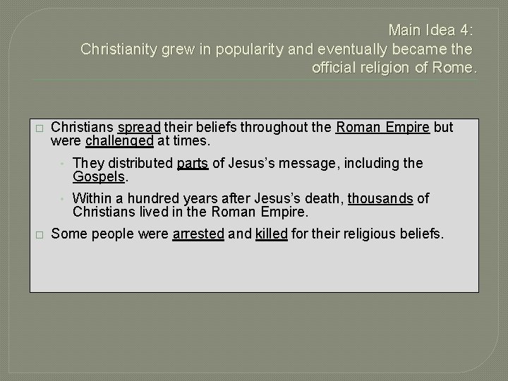 Christianity The Roman Empire and Religion The Roman