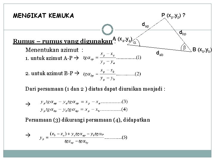 III KERANGKA DASAR PEMETAAN Pekerjaan awal dari pekerjaan