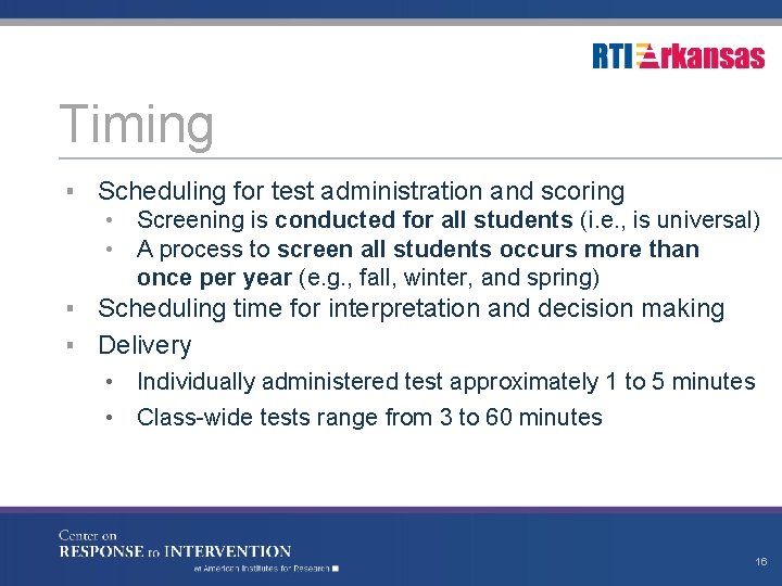Module 5 Establishing a Universal Screening Process RTI