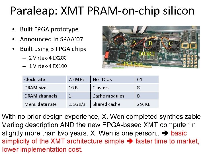 Performance Potential of an Easyto Program PRAMOnChip Prototype
