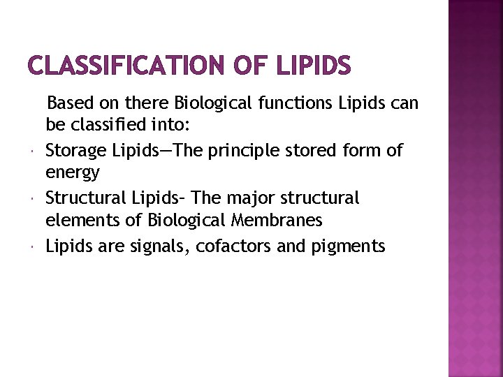 WHAT ARE LIPIDS LIPID describes a chemically varied