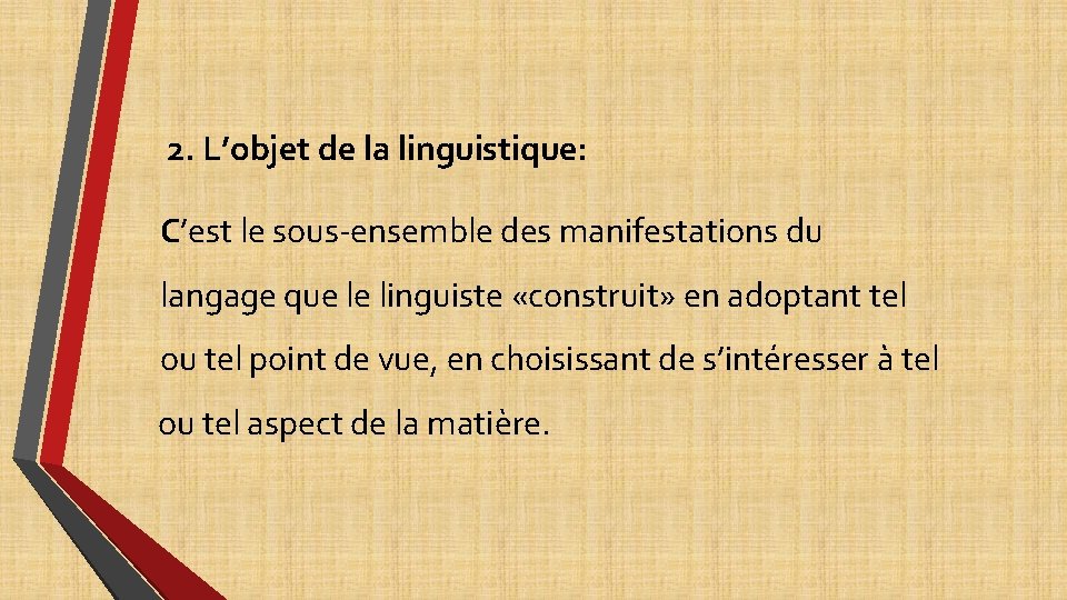 Linguistique 1 e 2 anne g Notions linguistiques