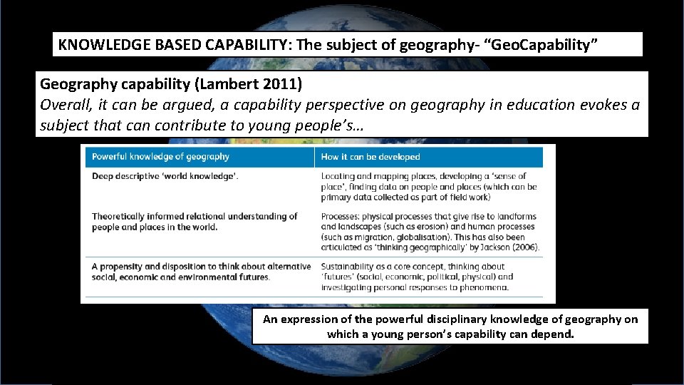 Curriculum making through a Geo Capabilities approach Practical