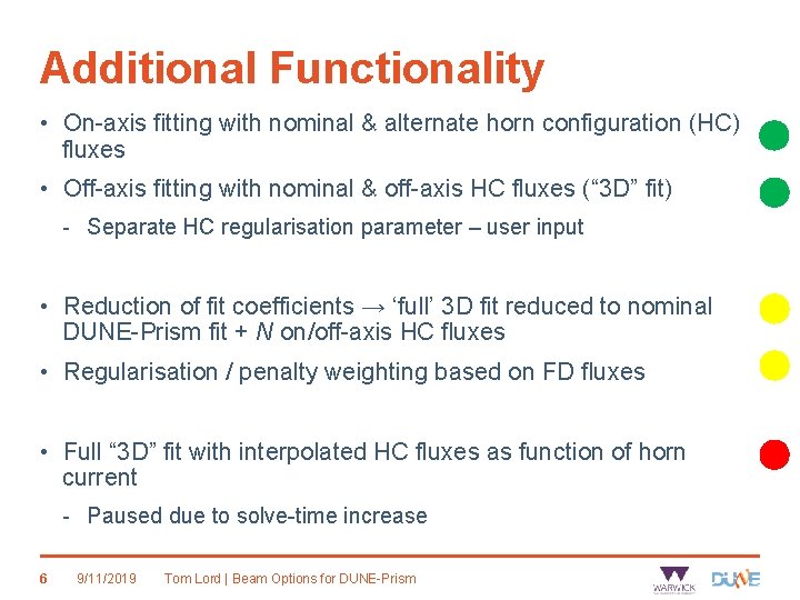 Beam Options for DUNEPrism Tom Lord University of