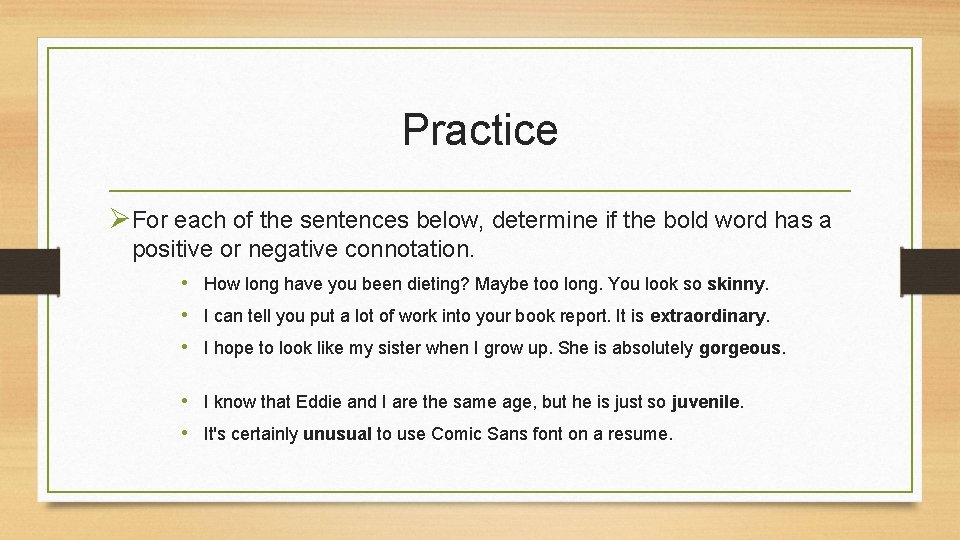 Types of meaning 2 Register and connotations I