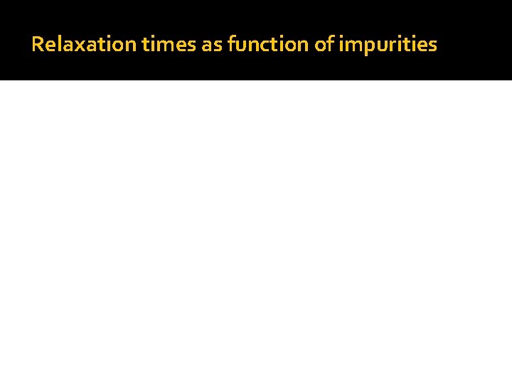 Pulsed NMR Relaxation times vs viscosity and impurities