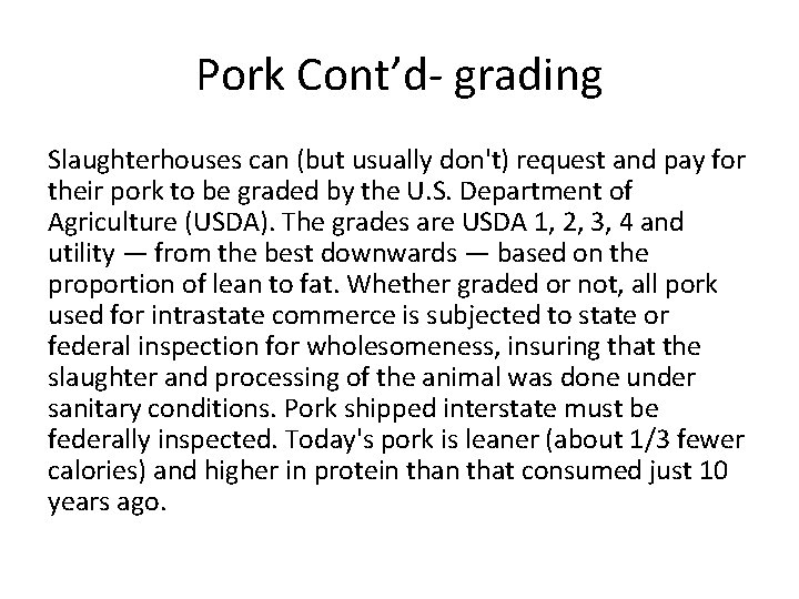 Primal Meat Cuts Identifying cuts in Pork Beef