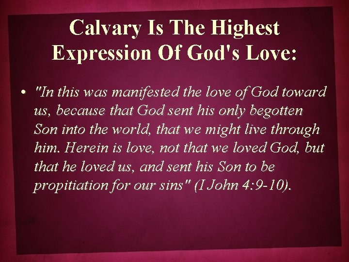 The Love of GOD God Is Love He