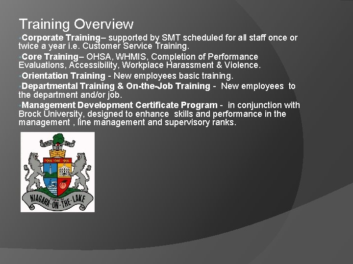 CORPORATE TRAINING PROGRAM Objective Build a professional team