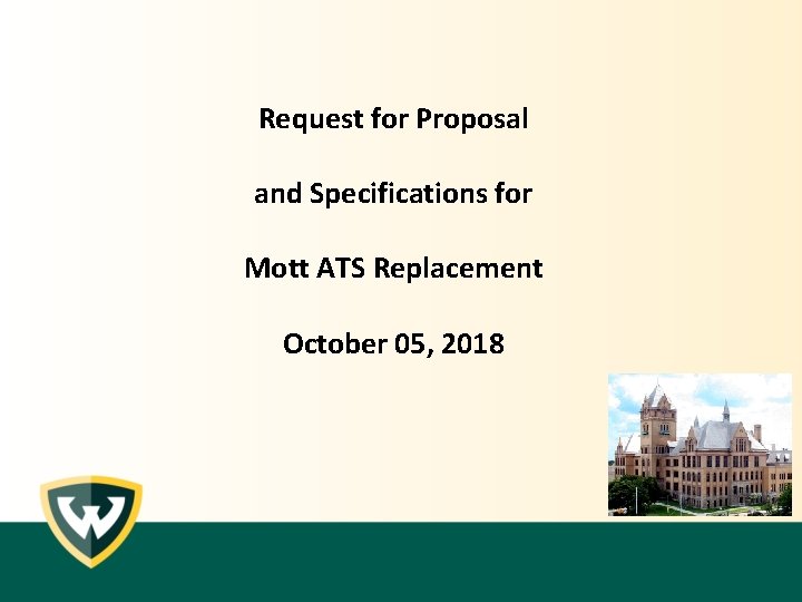 Request for Proposal and Specifications for Mott ATS