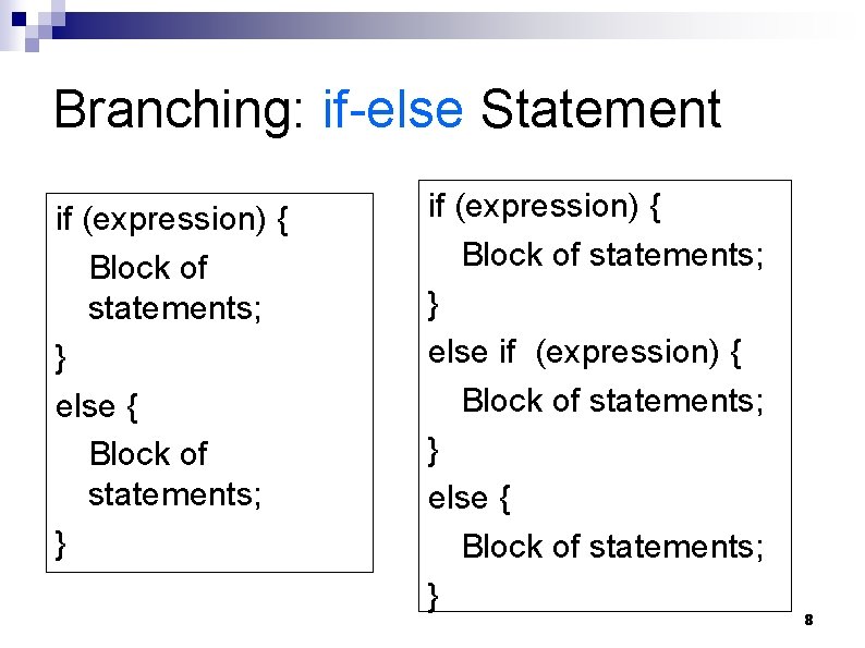 Conditional Statement 1 Conditional Statements n n n