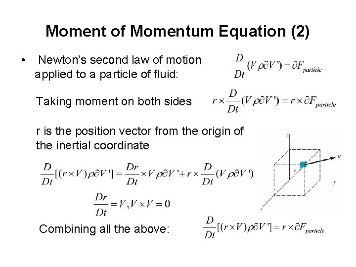 Moment of Momentum Equation 1 Moment of a