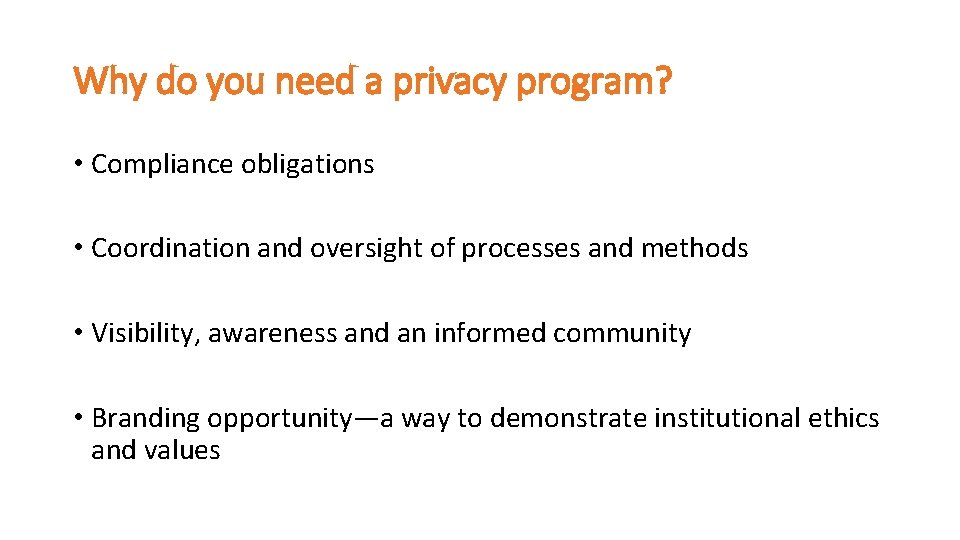 One Year In Establishing a Privacy Program on