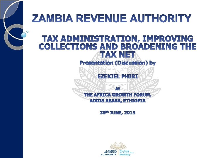 Outline Introduction Tax Revenue Performance in SSA Tax