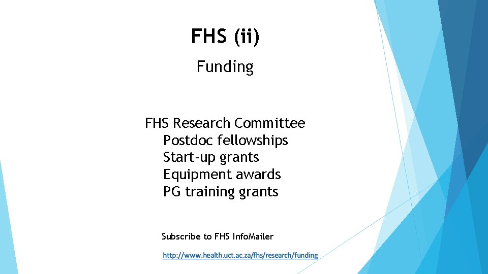 How can UCT and FHS help UCT Research