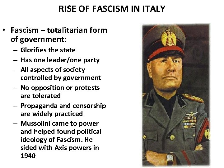 STEPS TO WORLD WAR II Treaty of Versailles