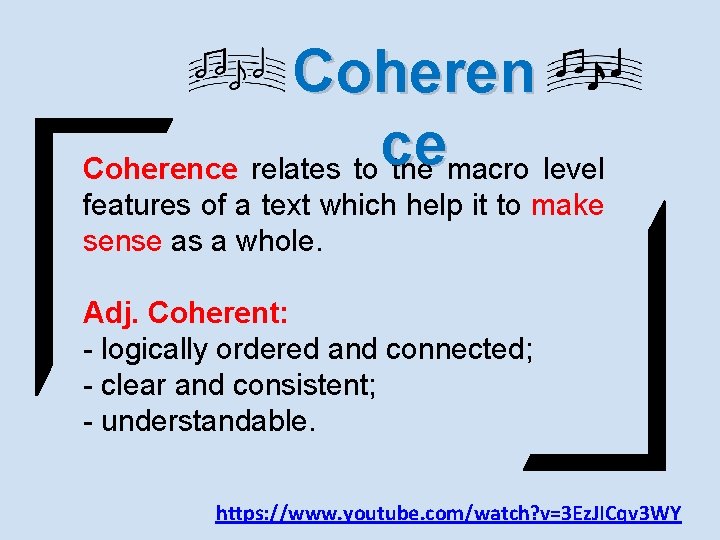 COHESION AND COHERENCE Teacher Cristiane de Brito Cruz