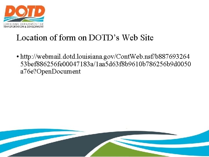 DOTD Form 24 102 September 4 2014 Introduction