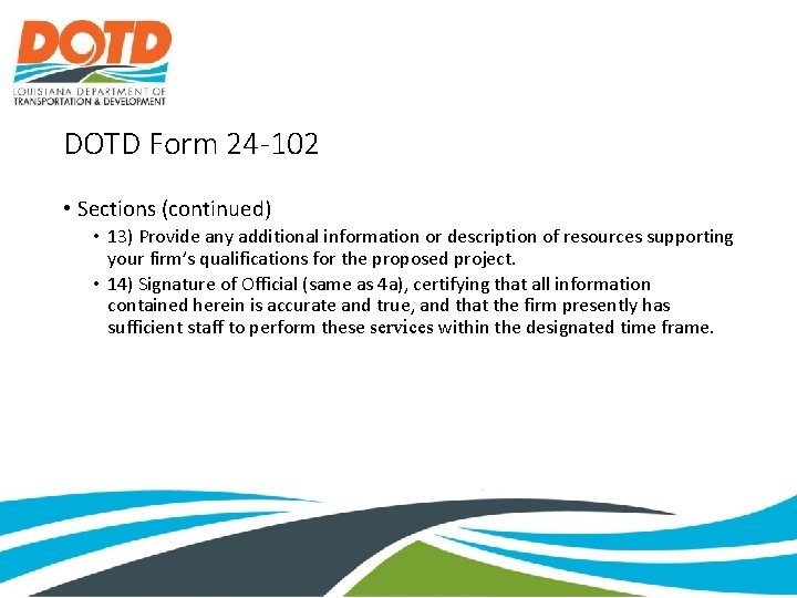 DOTD Form 24 102 September 4 2014 Introduction