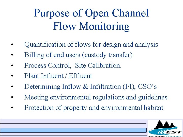 Open Channel Flowmetering A General Overview of Methodology
