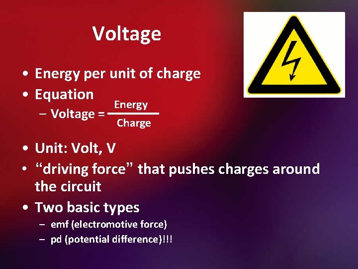 Electrical Quantities Electrical Current Electrical Circuits Potential Difference
