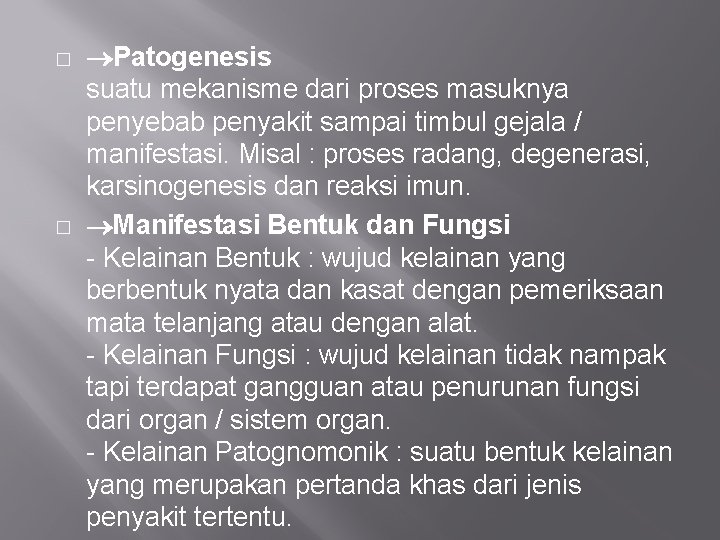 PATOLOGI UMUM Patologi Umum Pembagian ilmu patologi yang