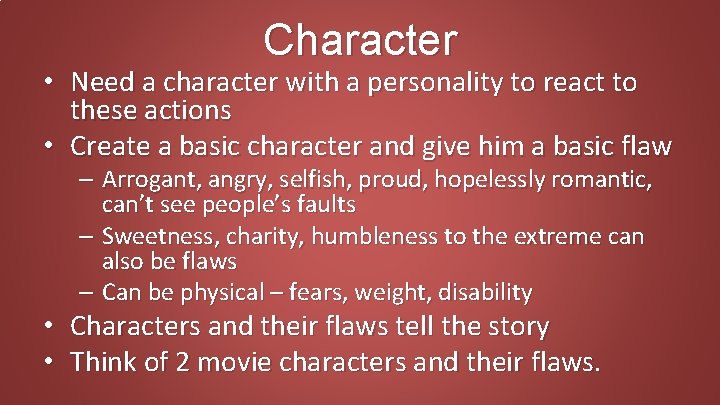 Creating a Story 3 Act Structure Character Development