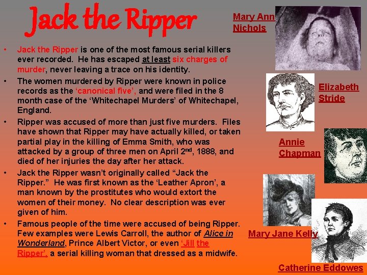 Famous INFAMOUS People of Victorian England By Laura