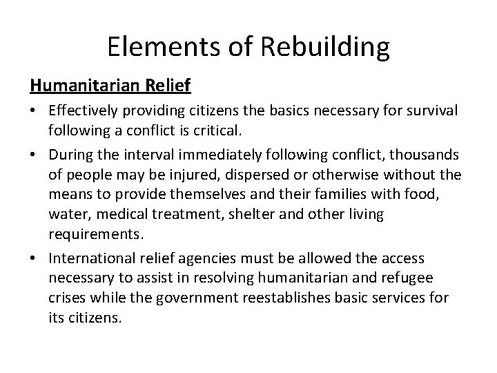 Rebuilding a Nation Essential Question What important elements