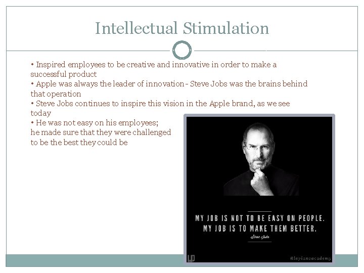 Transformational Leadership STEVE JOBS TRANSFORMATIONAL LEADERSHIP ...