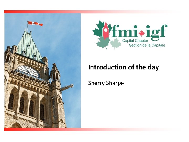 Introduction of the day Sherry Sharpe The Evolution