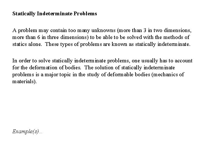 EGR 280 Mechanics 3 RigidBody Statics Static Equilibrium