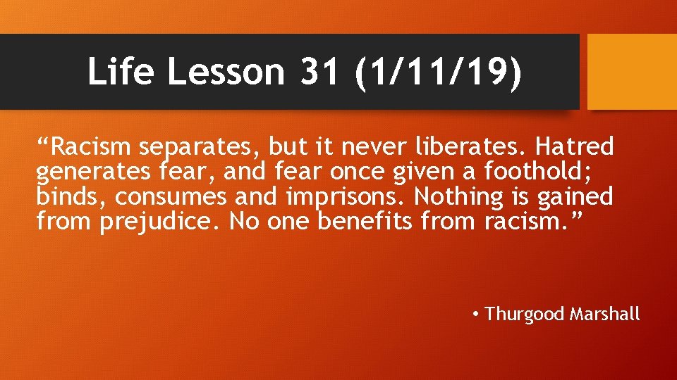 Life Lessons BH Facts rd Week 13 Qtr