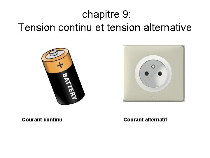 chapitre 9 Tension continu et tension alternative Courant