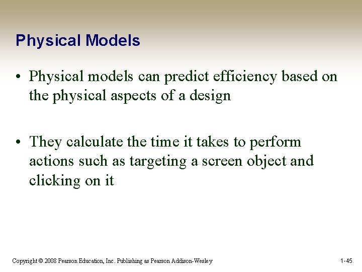 Keyboard Level Model KLM The KLM is a