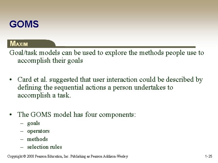 Keyboard Level Model KLM The KLM is a