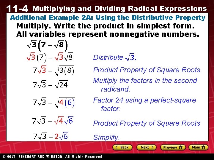 11 4 Multiplying and Dividing Radical Expressions Warm