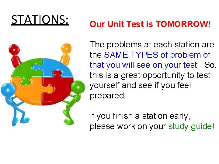 Objective Today we will Review control groups Stations