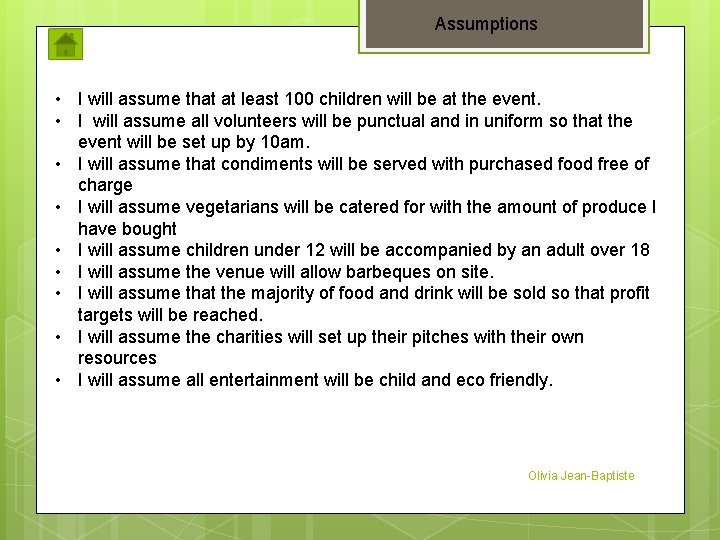 The logo and strapline Suggestion The values The