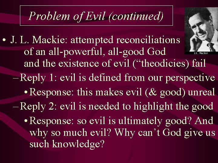 The Problem of Evil How Can an AllGood