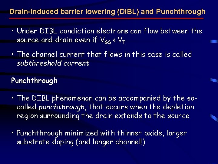 Short Channel Effects in MOSFETs Fabio DAgostino Daniele