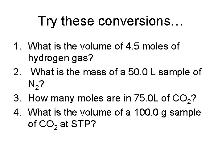 What is Avogadros Law Lesson 3 molevolume conversions