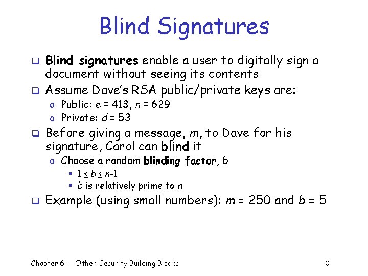 Overview q Beyond basic cryptography o Secret splitting