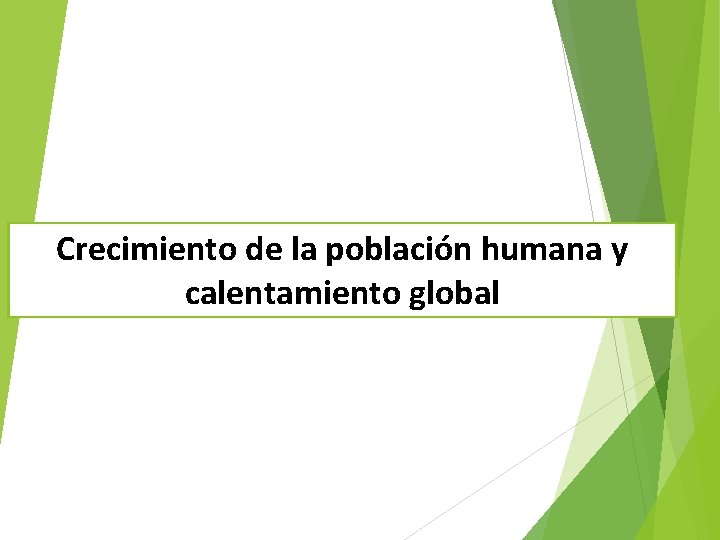 Crecimiento de la poblacin humana y calentamiento global