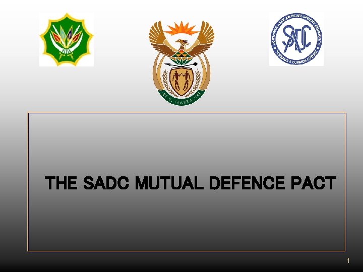 THE SADC MUTUAL DEFENCE PACT 1 INTRODUCTION AND