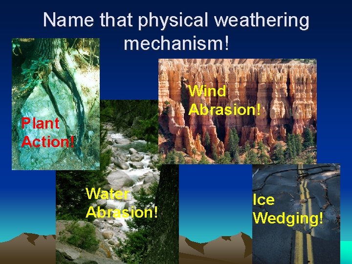 What is Weathering Weathering is the process that